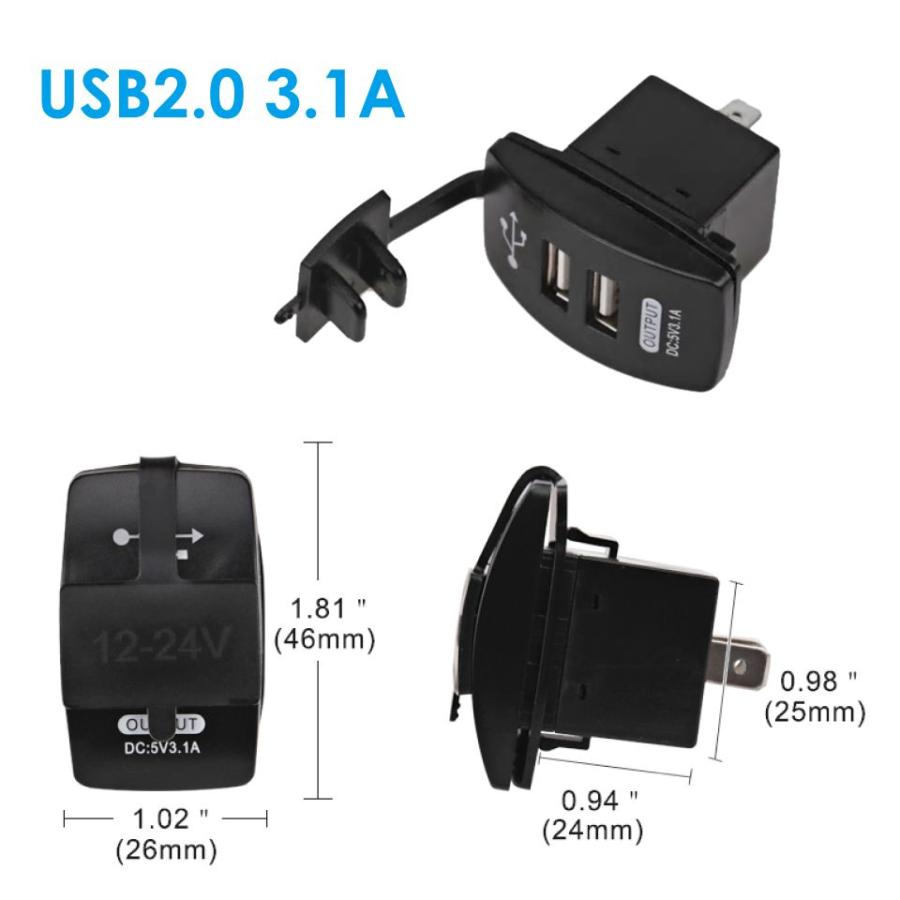 キャンピングカー/ボート デュアルUSBポート 3.1A LED3カラー CZ-USB-01 | あすつく 送料無料 : GRACETRIMオンラインストア - 通販 - Yahoo!ショッピング