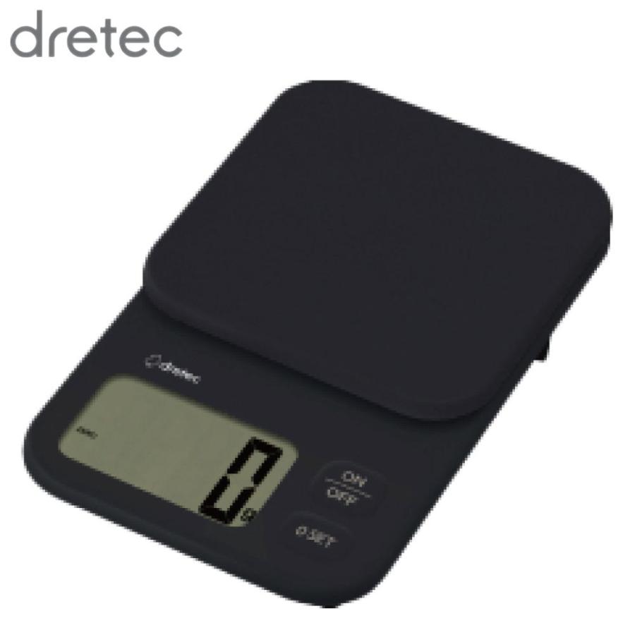 dretecデジタルスケール エクレ 3kg/1g ブラック KS-839BK | デジタルスケール 計量器 デジタル 家庭 オフィス 薄型 オートパワーオフ機能 シンプル ...