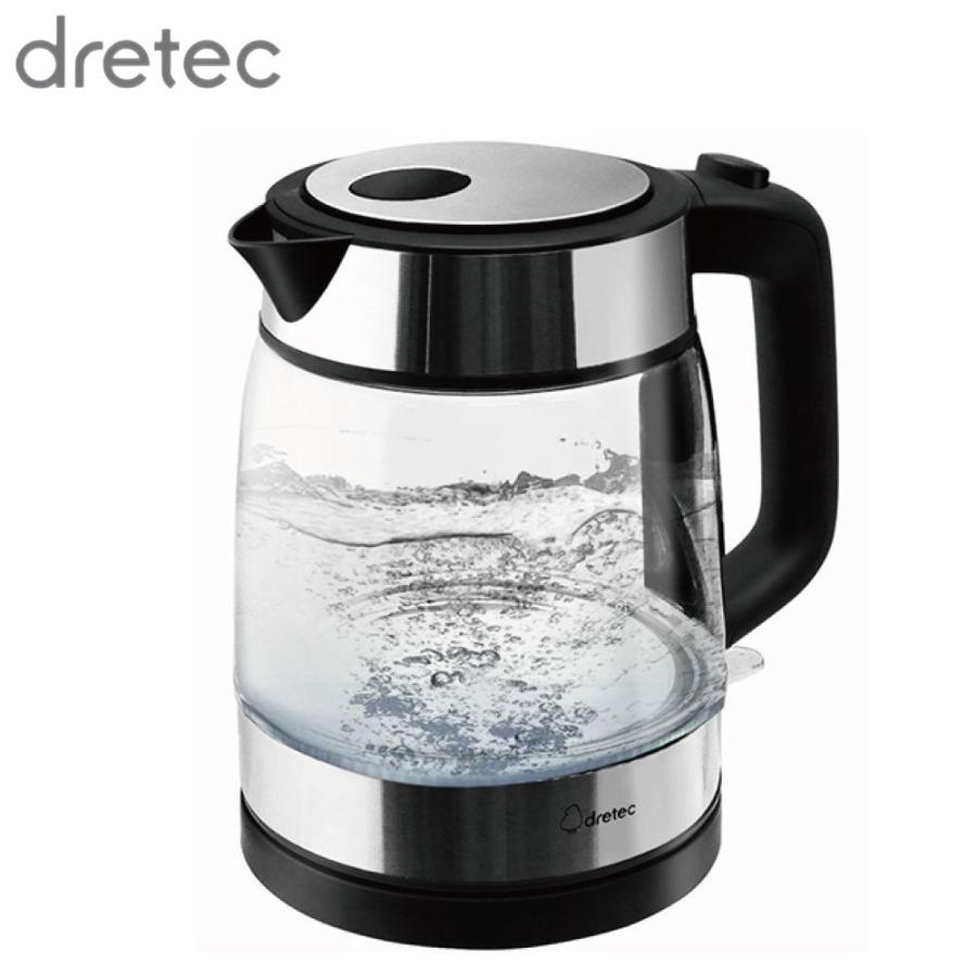 dretec ガラスケトル ブラック PO-161BK : po-161bk : GRACETRIMオンラインストア - 通販 - Yahoo!ショッピング