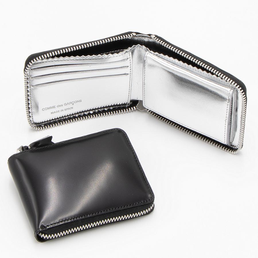 COMME des GARCONS 【10/22-10/31 LYP会員+P10倍】コムデギャルソン ラウンドファスナー財布 シルバー MIRROR INSIDE SA7100MI ...