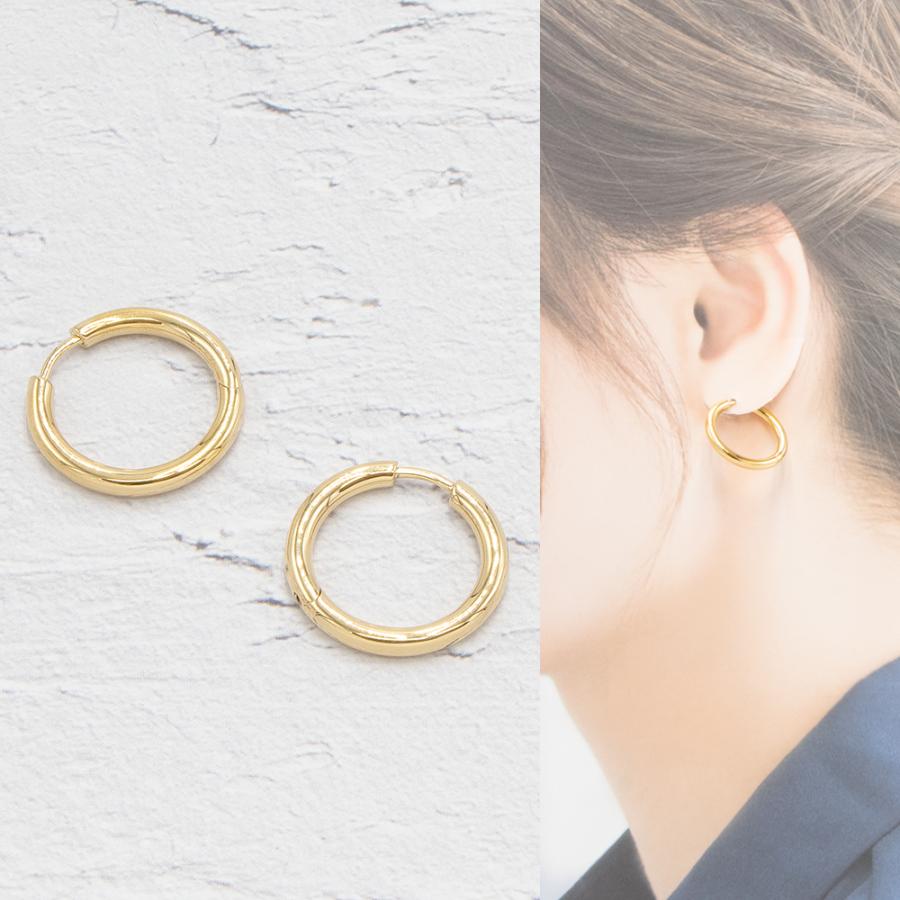 TOM WOOD トムウッド ピアス ゴールド クラシックフープミディアム Classic Hoops Medium GOLD 100192 925-18K : ブランドショップGRANDE ...
