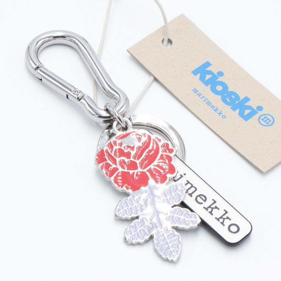 marimekko マリメッコ キーチェーン レッド×ライラック Puhallus Vihkiruusu Kioski key chain ...