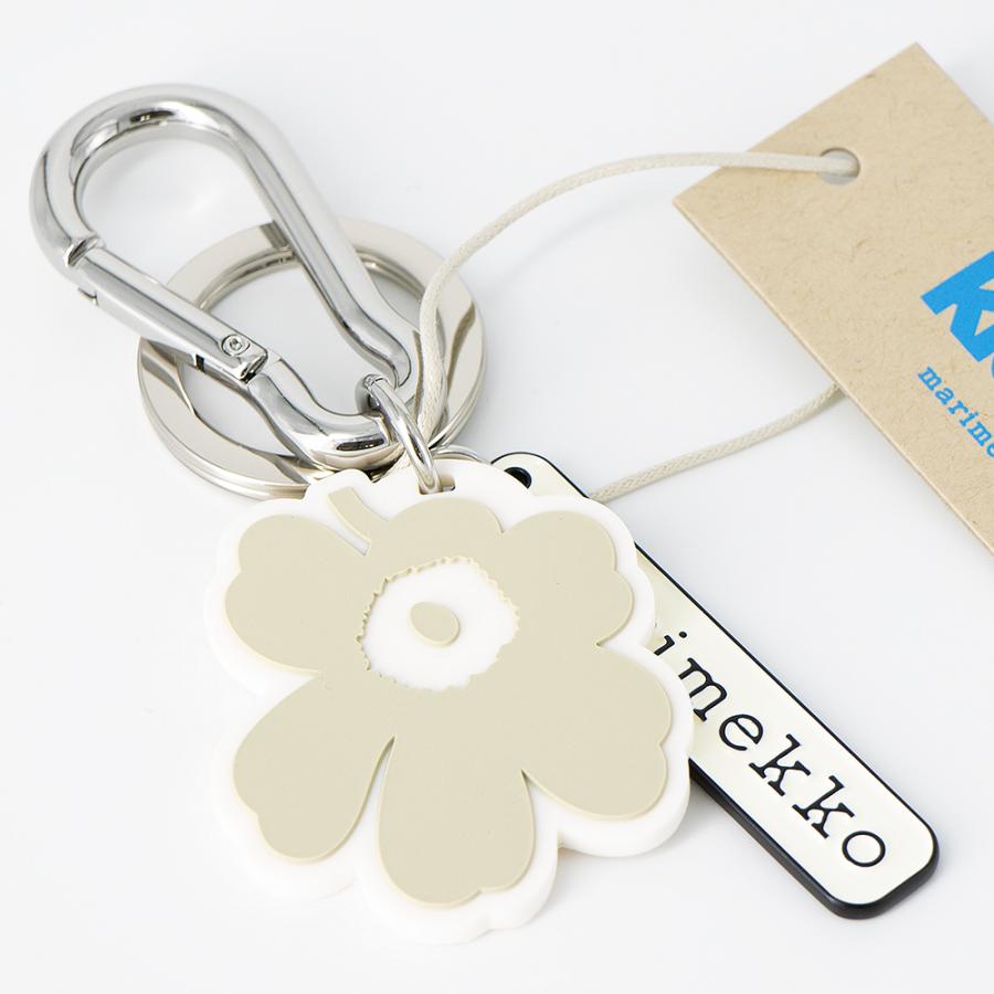 marimekko マリメッコ キーチェーン ベージュ×オフホワイト Aallokas Unikko Kioski key chain ...