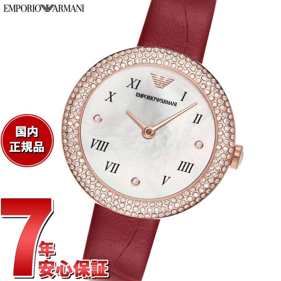EMPORIO ARMANI エンポリオアルマーニ 腕時計 レディース 二針 レッドレザーウォッチ AR11357 : NEEL 横浜 ヤフー ...
