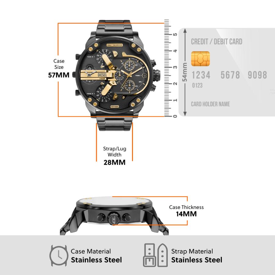 倍々+10倍！最大ポイント31倍！本日限定！ディーゼル DIESEL 腕時計 メンズ MR. DADDY クロノグラフ ツートーン ステンレス ...