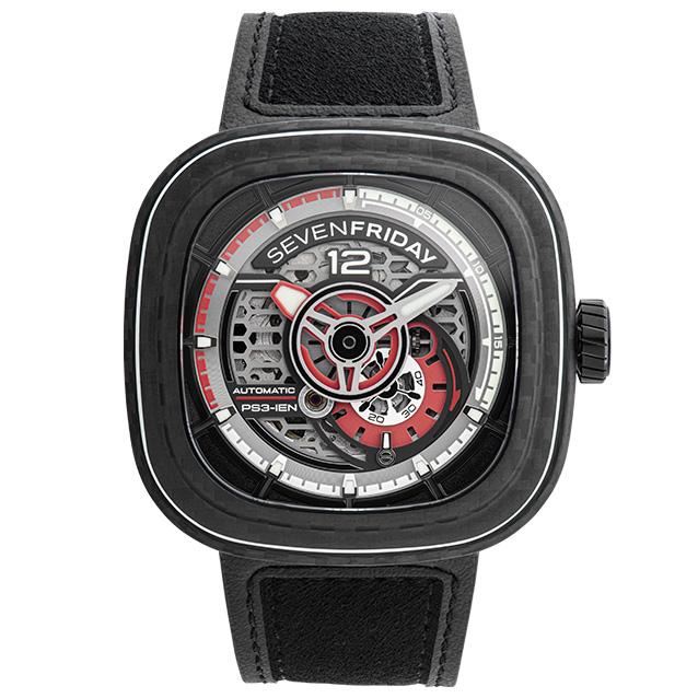 SEVENFRIDAY（セブンフライデー） SEVENFRIDAY PS3/02 Ruby Carbon PS-Series 腕時計 メンズ ...