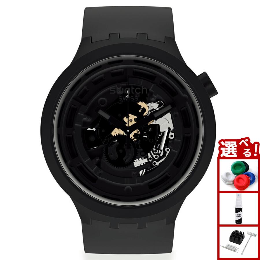 BIG BOLD swatch スウォッチ 腕時計 メンズ レディース ビッグボールド バイオセラミック C-BLACK SB03B100 ...