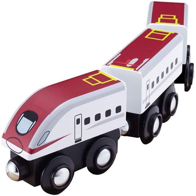 brio 互換 moku TRAIN E5系 はやぶさ ＆ E6系 こまち 連結セット 巛 プラレール ブリオ 接続 電車 汽車 プレゼント クリスマス お祝い 木 木製 知育 JR ...