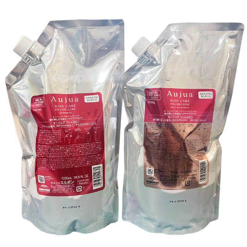 ミルボン Aujua オージュア FM シャンプー 1000ml + ヘアトリートメント 1000g セット FILLMELLOW フィルメロウ レフィル 詰替え用 1L MILBON ...
