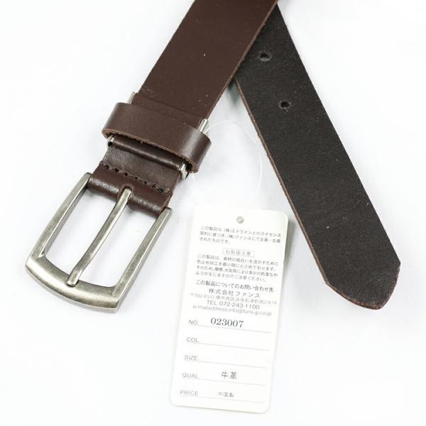 送料込 カジュアルベルト サイズフリー 大特価 EDWIN エドウィン 本革ベルト ダークブラウン 023007 牛革 メンズベルト ...