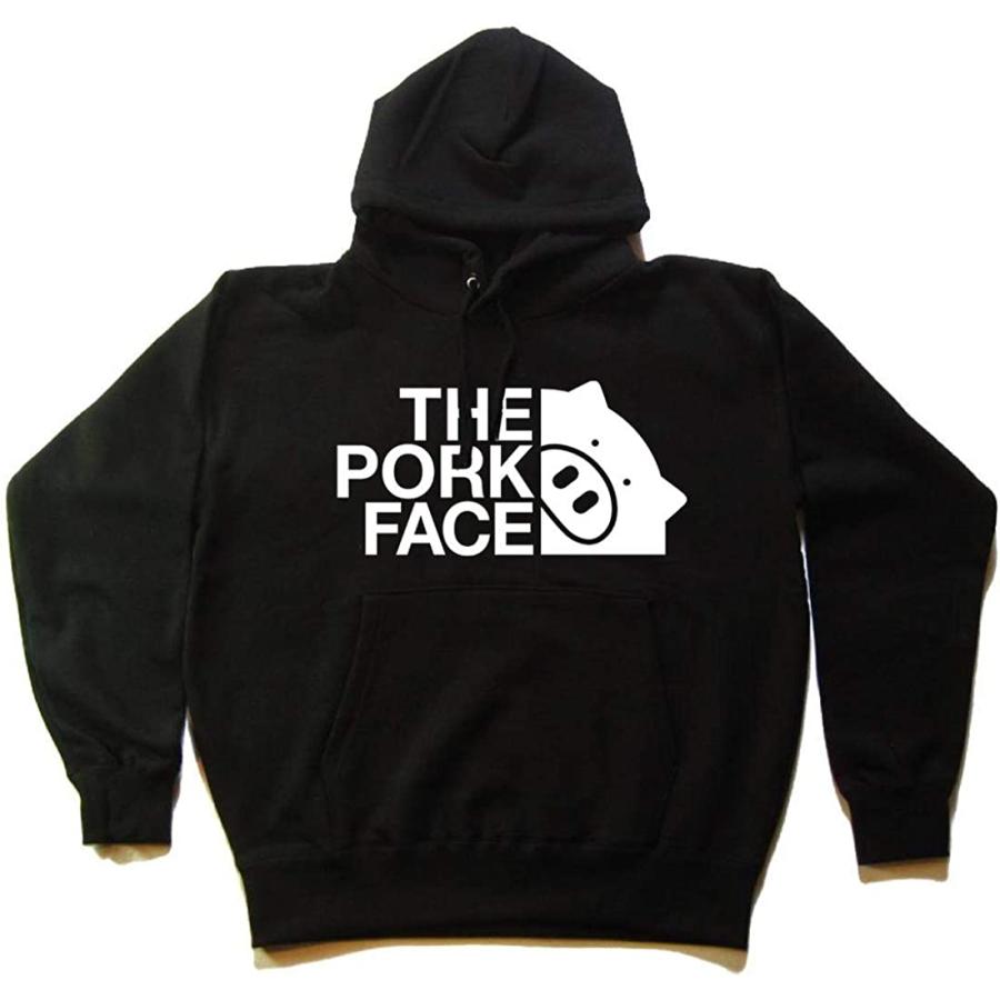 THE PORK FACE ポークフェイス パーカーメンズ レディース ブラック ホワイト ネイビー ポーク フェイス : グラフノン ...