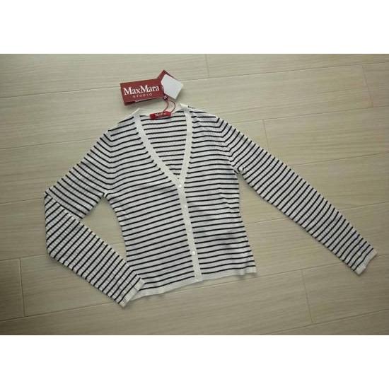 Max Mara Studio TRIESTE シルクウール Vネック ボーダーカーディガン MaxMara STUDIO : ガレリアグレ - 通販 - Yahoo!ショッピング