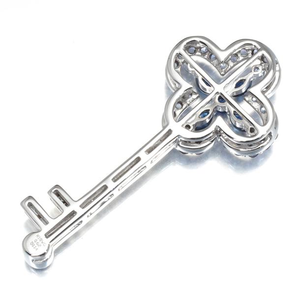 サファイア 0.62ct ダイヤ ダイヤモンド 0.14ct キー フラワー ペンダントトップ K18WG GENJ : 158826 : グリーバー - 通販 - Yahoo!ショッピング