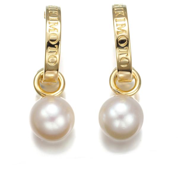 MIKIMOTO ミキモト ピアス パール 真珠 7.5mm フープ チャーム 2Way K18YG BLJ : グリーバー - 通販 - Yahoo!ショッピング