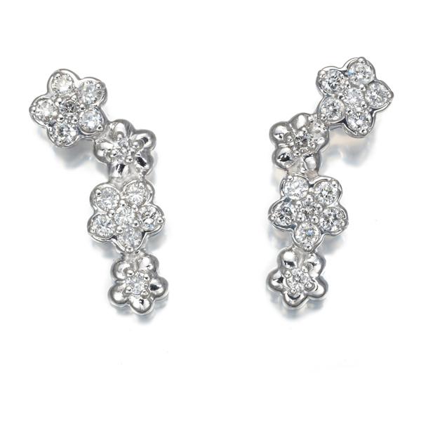 ダイヤ ダイヤモンド 0.20ct/0.20ct フラワー ピアス Pt900/Pt850 GENJ : グリーバー - 通販 - Yahoo!ショッピング