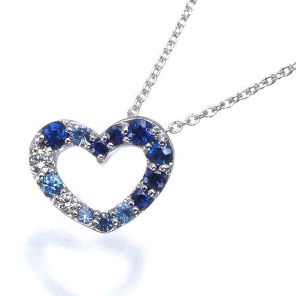 Ponte Vecchio ポンテヴェキオ ネックレス サファイア 0.23ct ダイヤ ダイヤモンド 0.03ct ハート K18WG BLJ : グリーバー - 通販 - Yahoo!ショッピング