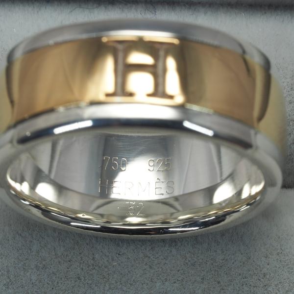HERMES エルメス リング Hロゴ 52号 K18YG/シルバー 925 指輪 BLJ : グリーバー - 通販 - Yahoo!ショッピング
