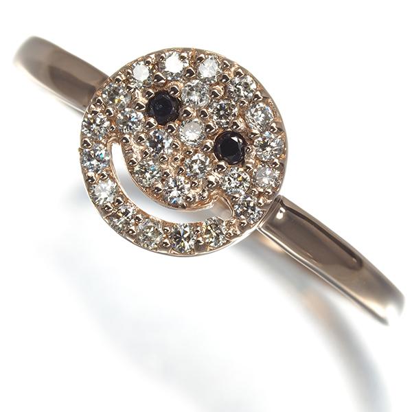ブラック&クリアダイヤ ダイヤモンド 0.15ct スマイル リング K18PG 指輪 GENJ : グリーバー - 通販 - Yahoo!ショッピング