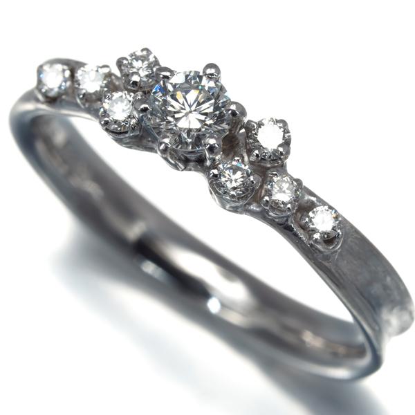 岩倉康二 リング ダイヤ ダイヤモンド 0.15ct/0.13ct 艶消し 12号 K18WG/Pt900 指輪 BLJ : グリーバー - 通販 - Yahoo!ショッピング
