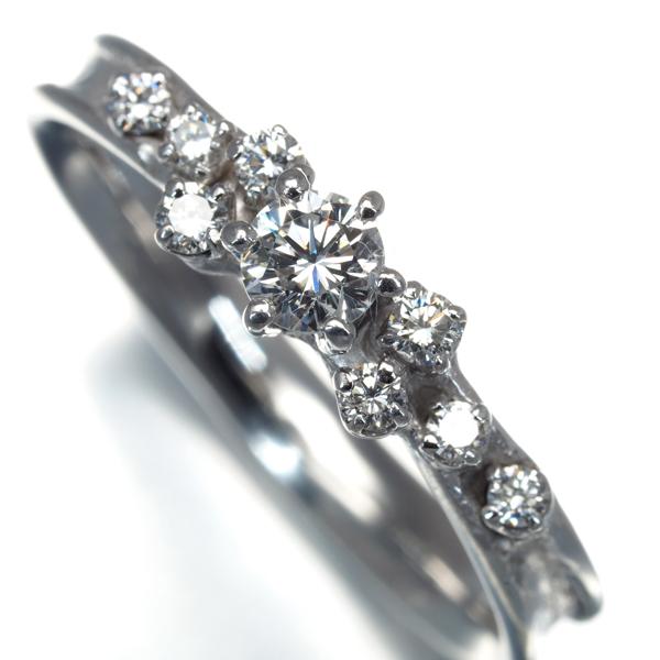 岩倉康二 リング ダイヤ ダイヤモンド 0.15ct/0.13ct 艶消し 12号 K18WG/Pt900 指輪 BLJ : グリーバー - 通販 - Yahoo!ショッピング