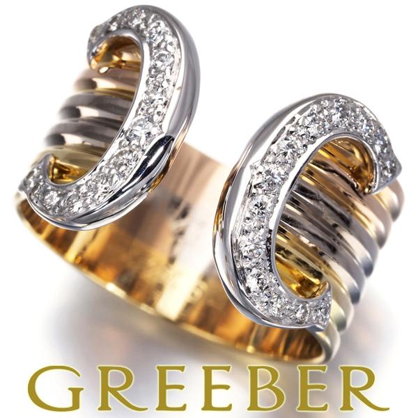 Cartier カルティエ リング ダイヤ ダイヤモンド 2C ドゥーブルC C2 スリーカラー LM 56号 K18YG/WG/PG 指輪 ...