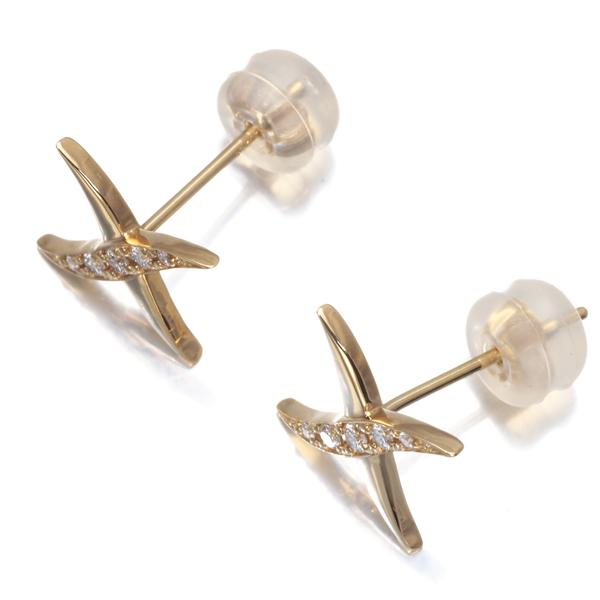 VENDOME ヴァンドーム ピアス ダイヤ ウェーブ クロス K18YG BLJ/GENJ : グリーバー - 通販 - Yahoo!ショッピング