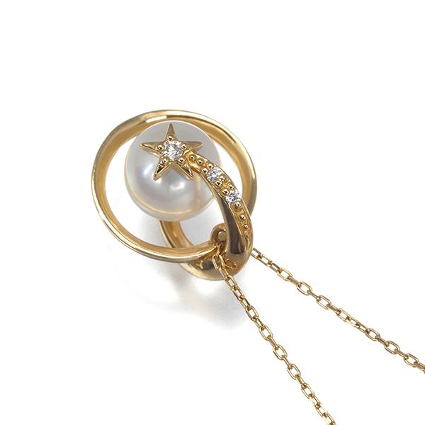 STAR JEWELRY スタージュエリー ネックレス パール 真珠 6.3mm ダイヤ ダイヤモンド 0.01ct K18YG BLJ/GENJ : グリーバー - 通販 - Yahoo ...