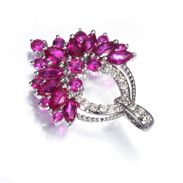 GSTV ペンダントトップ ルビー 1.10ct ダイヤ ダイヤモンド 0.08ct K18WG BLJ/GENJ : グリーバー - 通販 - Yahoo!ショッピング