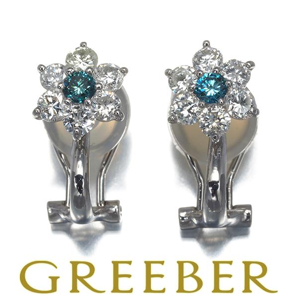 ブルー&クリアダイヤ ダイヤモンド 0.50ct/0.50ct フラワー イヤリング Pt900 GENJ : グリーバー - 通販 - Yahoo!ショッピング