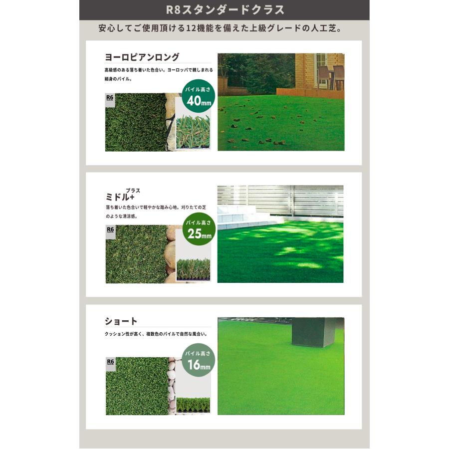 クーポン付★個人配送可 リアリーターフ 高級 人工芝 ショート 16mm 2Mx5M 3本 30平米分 耐用年数10年以上 :2m5mjinkoushibashort03:石材・防草シート ...