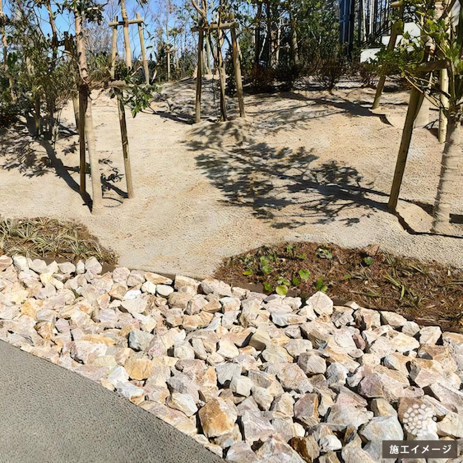 NITTO SEKKO 砂利 NITTOSEKKO 栗石 五島蝋石 ベージュ ブラウン グレー 約10〜20cm 約230kg内 大きい石 おしゃれ ロックガーデン ドライガーデン【P変5 ...