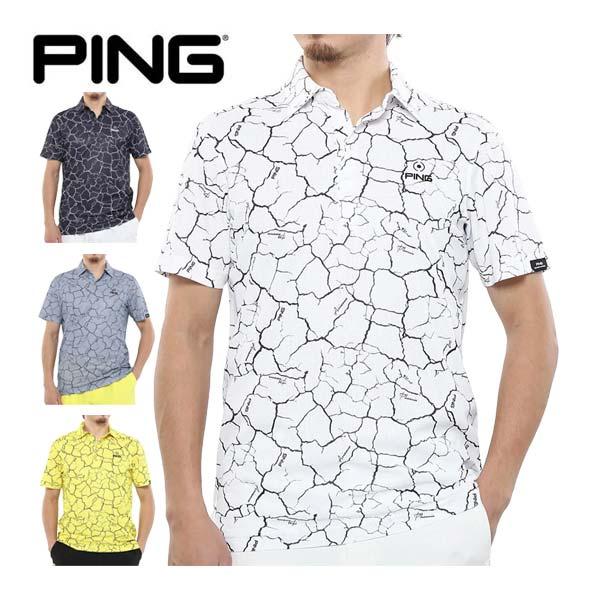 PING ピン パフォーマンスライン 総柄プリント 半袖 ポロシャツ ゴルフウェア メンズ 2025年春夏モデル S-3L 621 ...