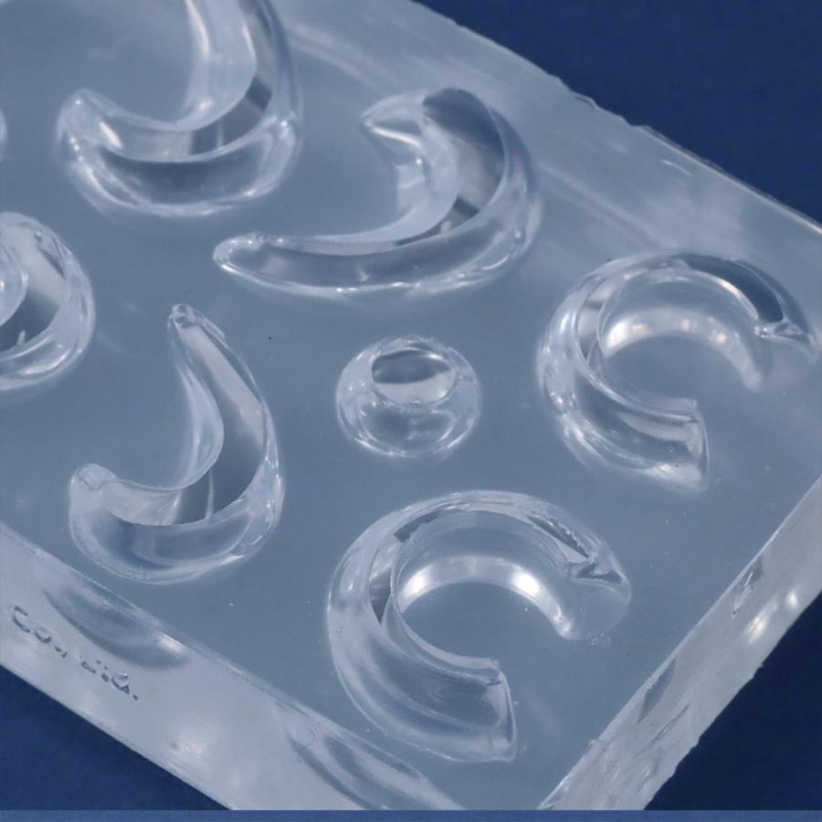 隠れ工房GreenOcean シリコン型・モールド J型 C型 雫型 シリコンモールド ピアス レジン セット ペア ドロップ イヤリング アクセサリー UVレジン 立体 3d ...