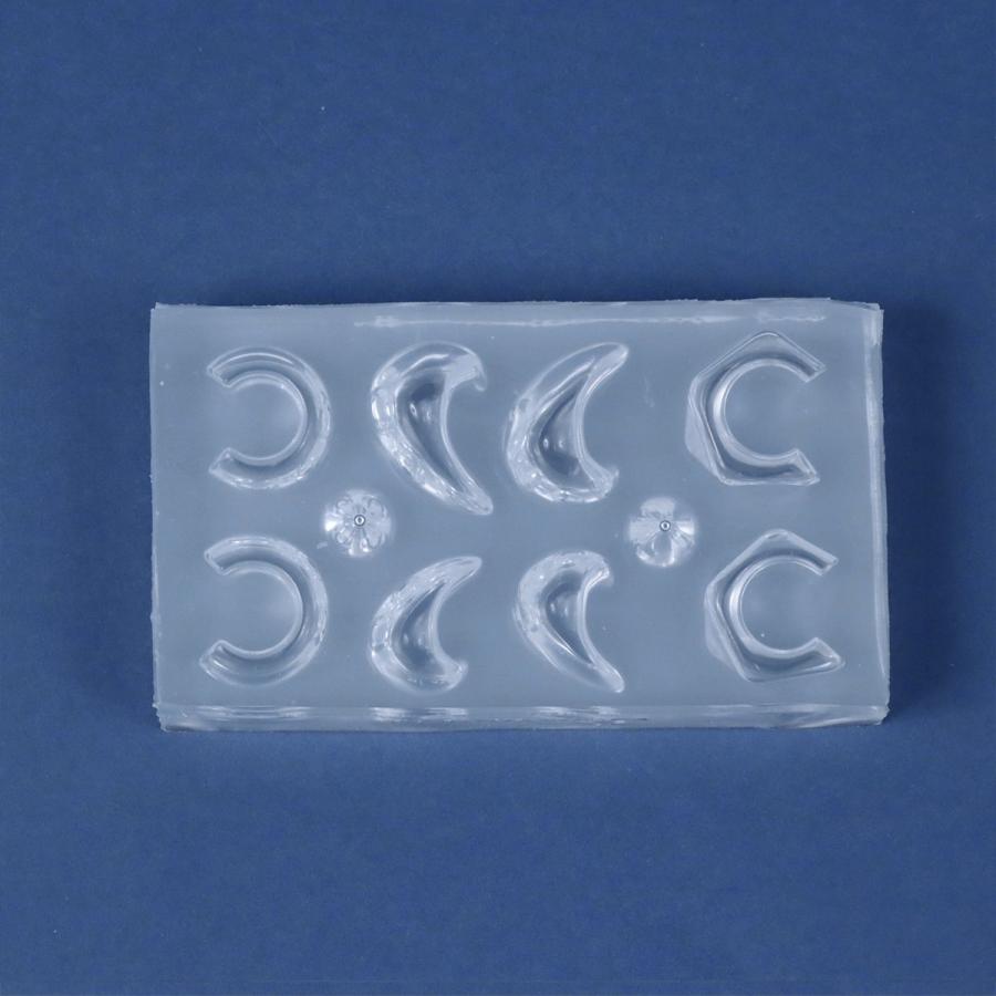 隠れ工房GreenOcean シリコン型・モールド J型 C型 雫型 シリコンモールド ピアス レジン セット ペア ドロップ イヤリング アクセサリー UVレジン 立体 3d ...