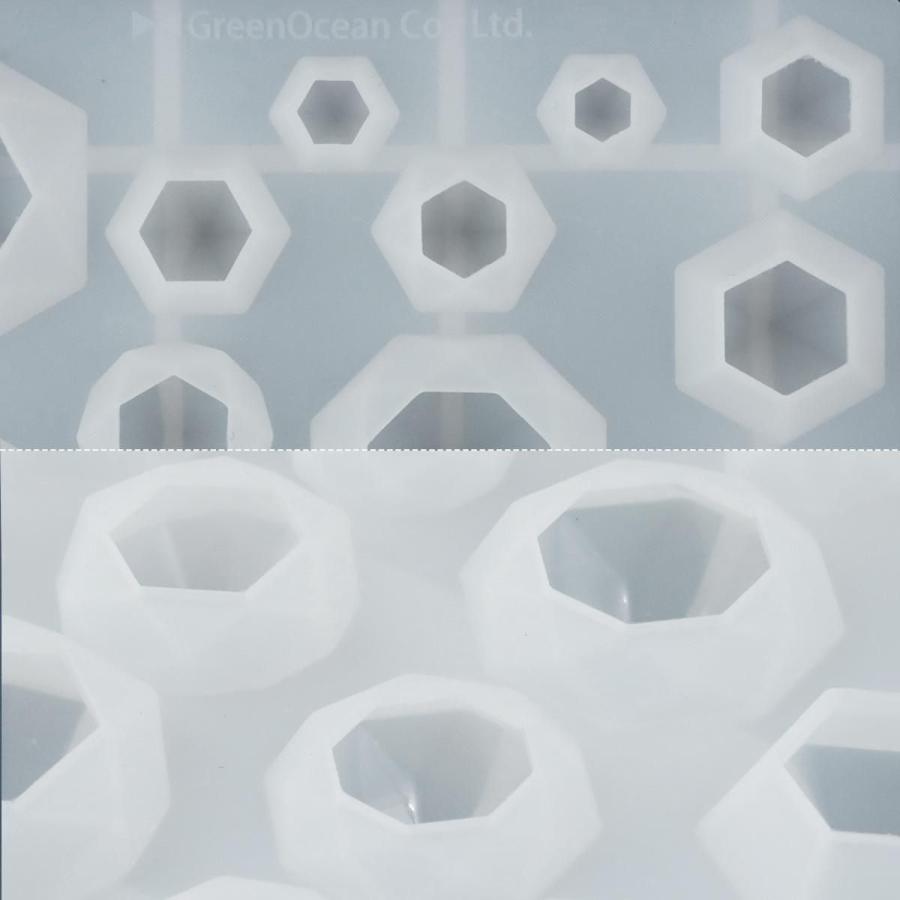 隠れ工房GreenOcean シリコン型・モールド 立体ダイヤモンド 4種 シリコンモールド レジン型 宝石 ダイヤ 鉱石 アクセサリーパーツ デコパーツ UVレジン GreenOcean ...