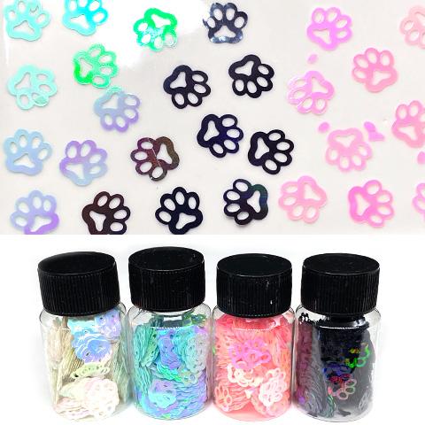 レジン 封入 素材 材料 レジンアクセサリー 肉球 足跡 猫 犬 シャカシャカ パーツ ホログラム スパンコール 1個 2303 rp-305 当日発送 GreenRoseYumi ...