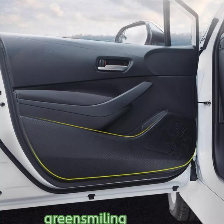 新型 エクストレイル 日産 X-TRAIL T32 T33 e‐POWER ドアパネルマット ドアキックガード PU ドアプロテクターマット レザー カーボン調 ドアキックマット ...