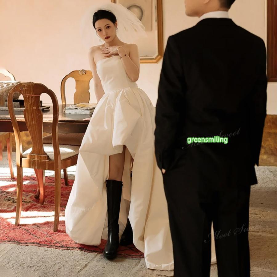 ウェディングドレス ボリューム ふわふわ トレーン フィッシュテール