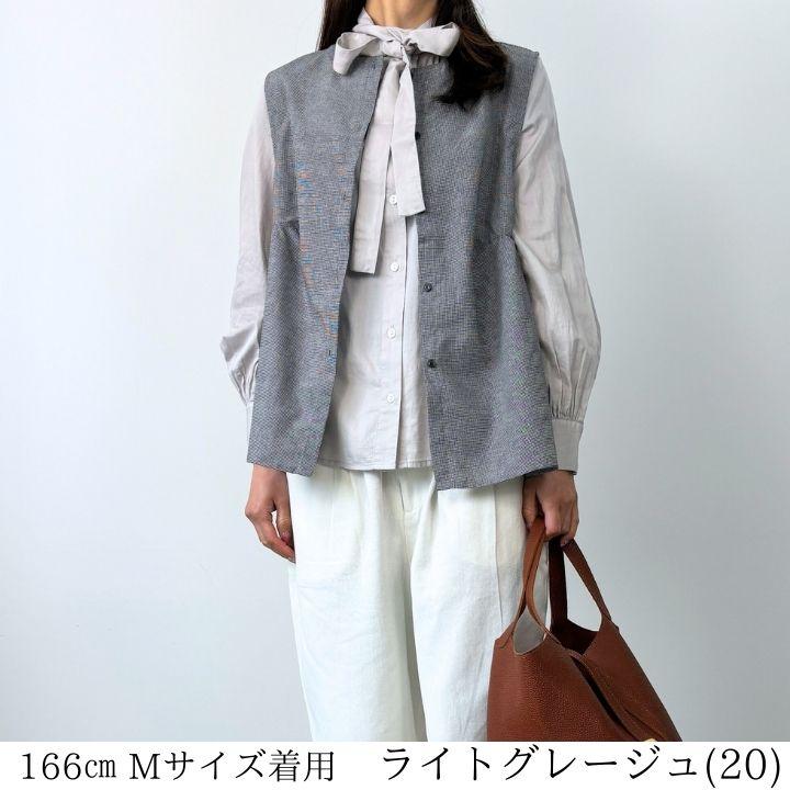 LILASIC ノースオブジェクト リラシク north object コットンサテンボウタイブラウス シャツ レディース 長袖 無地 トップス 綿100％ ボウタイリボン [M便 不可 ...