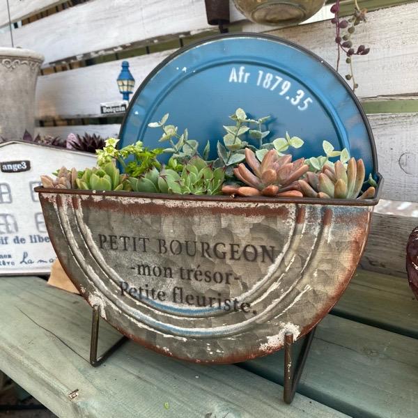 ブリキ プティブルジョンスタンド グレー(UN1727）穴あきプランター : 20230511k-2 : グリングリン - 通販 ...