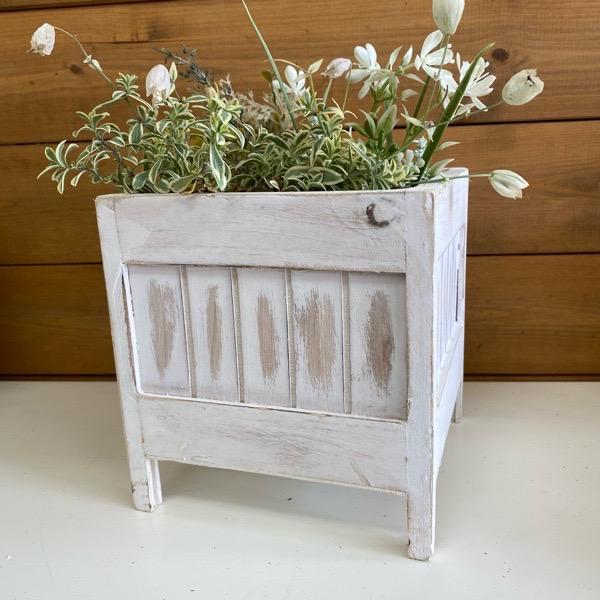 木製 ティムバー・スクエアプランターL ホワイト (WEA-902-WH）プランターカバー : グリングリン - 通販 - Yahoo!ショッピング