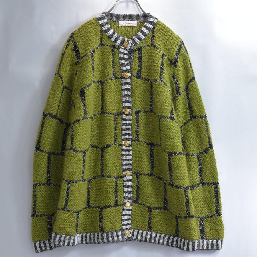 90〜00s Diamond ビーズデコレーション デザイン 総柄 モヘアニットカーディガン ジャパンヴィンテージ グリーン 昭和 : gdm5531 : 古着屋 grin days ...