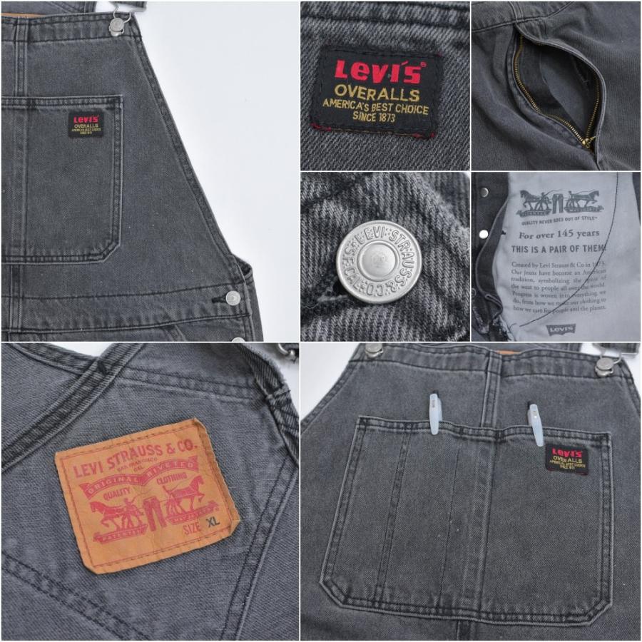 Levi's リーバイス デニム オーバーオール ヴィンテージ 後染めブラック ビンテージ ワーク 作業着 オーバーサイズ USA : 古着屋 ...