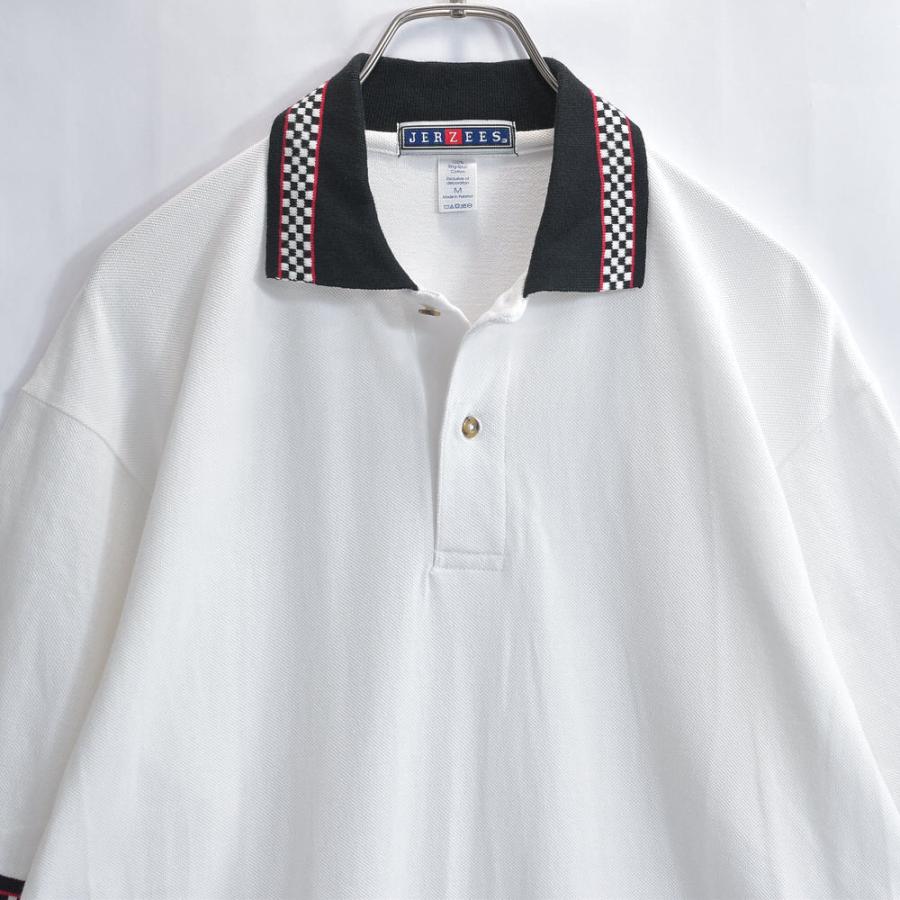 VINTAGE 90〜00s JERZEES ジャージーズ チェッカーパターン デザイン 鹿の子 ポロシャツ 半袖 ブラックホワイト 市松模様 U : 古着屋 grin days memory ...