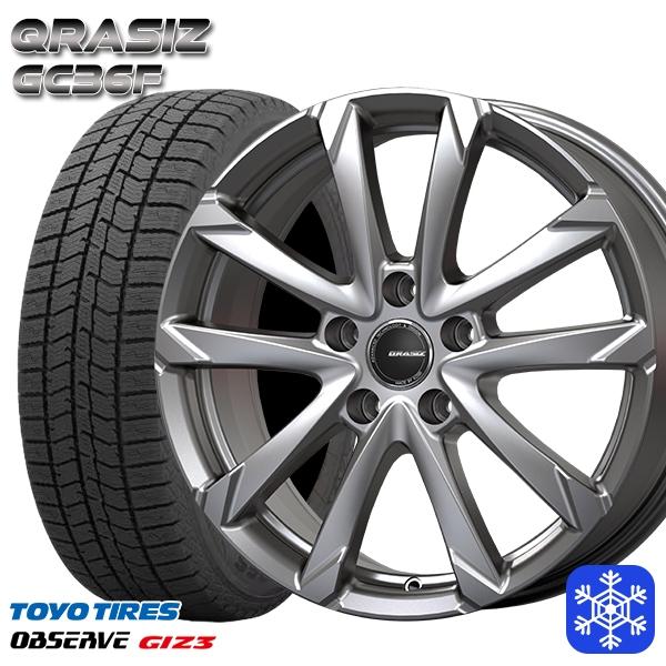 60プリウス 195/60R17インチ TOYO トーヨー オブザーブ ギズ3 GIZ3 5H114.3 スタッドレスタイヤホイール4本セット クレイシズ GC36F シルバー : gc36s ...
