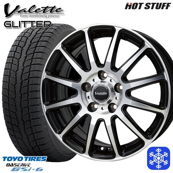 TOYO TIRES 215/70R16インチ OBSERVE GSI-6 トーヨー オブザーブ GSI6 5H114.3 スタッドレスタイヤホイール4本セット ヴァレット グリッター ...