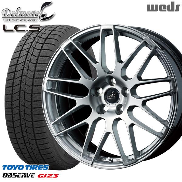 TOYO TIRES 235/55R19インチ トーヨー オブザーブ ギズ3 GIZ3 5H114.3 スタッドレスタイヤホイール4本セット Weds ウェッズ デルモア LCS HS ...
