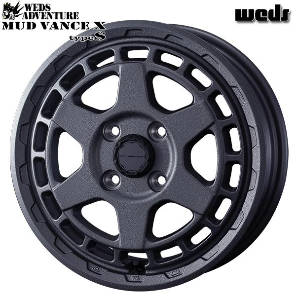 WEDS N-BOX等 Weds MUD VANCE X ウェッズ マッドヴァンスX タイプS 14インチ 4.5J 4H100 +45 フリントグレー アルミホイール単品 4本セット 送料 ...