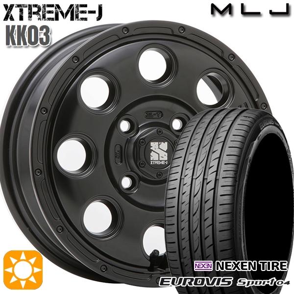 ネクセン サマータイヤ ホイール4本セット 165/60R14インチ 4H100 MLJ エクストリームJ KK03 サテンブラック ロードストーン ユーロビズ Sport 04 : タイヤ ...