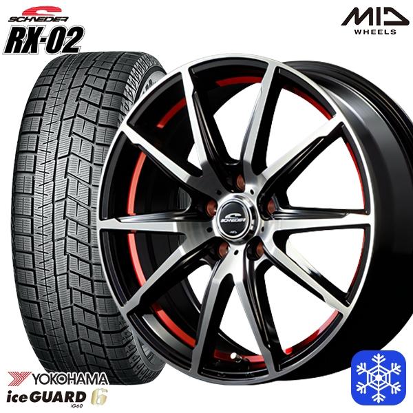 iceGUARD 235/50R18インチ ヨコハマ アイスガード IG60 5H114.3 スタッドレスタイヤホイール4本セット MID シュナイダー RX-02 RED : タイヤホイール ...